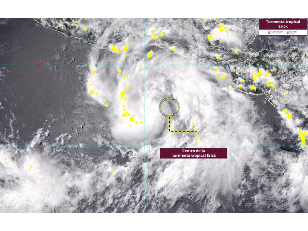 Tormenta tropical Erick se intensifica rápidamente y se dirige a las ...